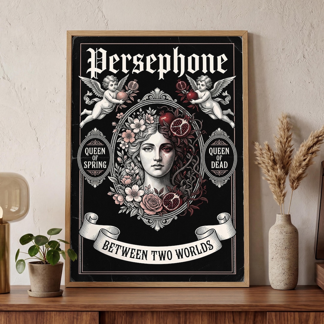 Persephone Poster | Greek Goddess Mythology Art | Dark Academia Witchy ...
