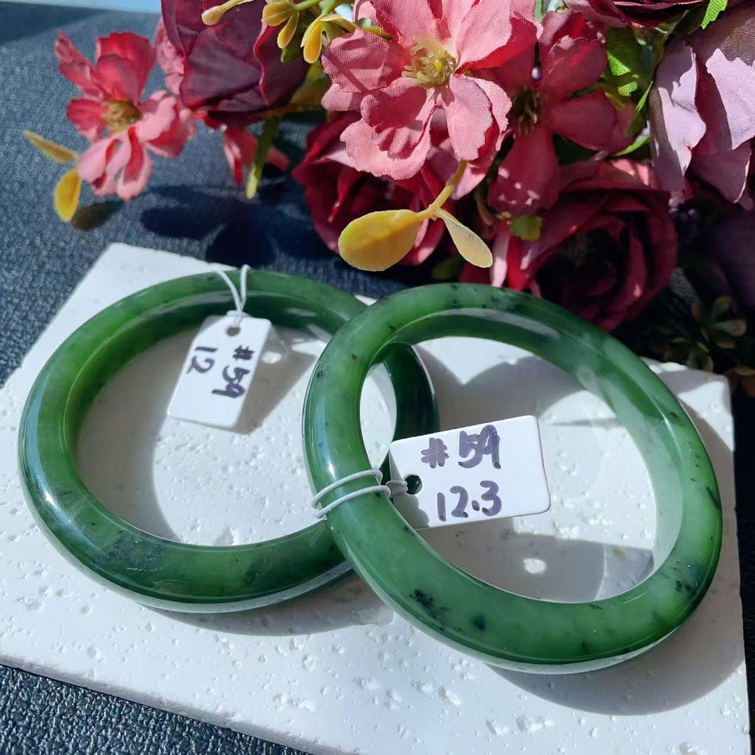 Certified Natural Nephrite Jade Bangle Bracelet ,rich Green Jade Bangle ...