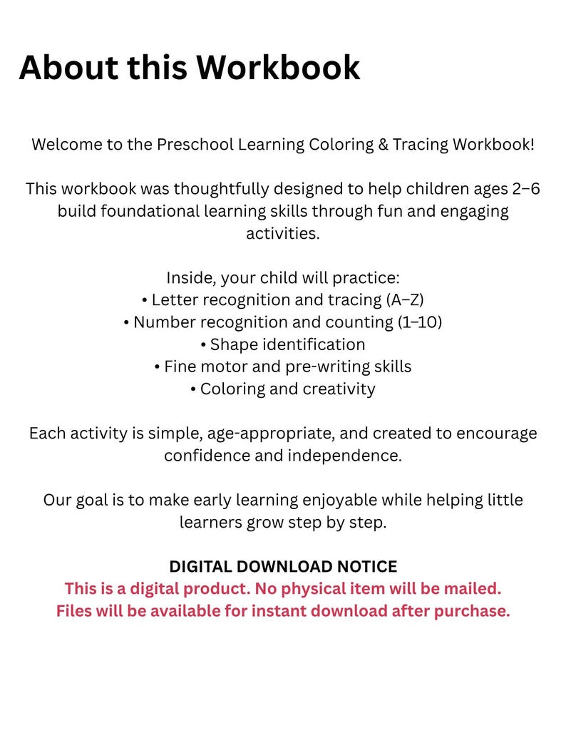 Preschool Learning Workbook | Letters, Numbers, Shapes, Fine Motor ...