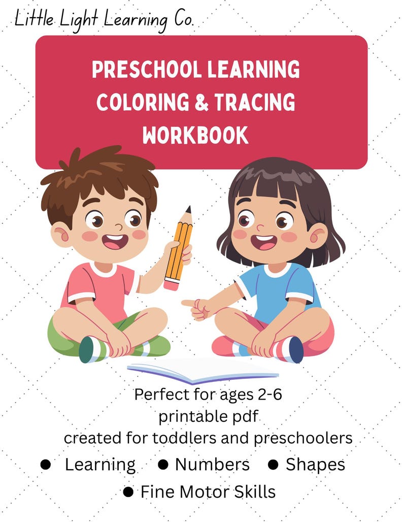 Preschool Learning Workbook | Letters, Numbers, Shapes, Fine Motor ...