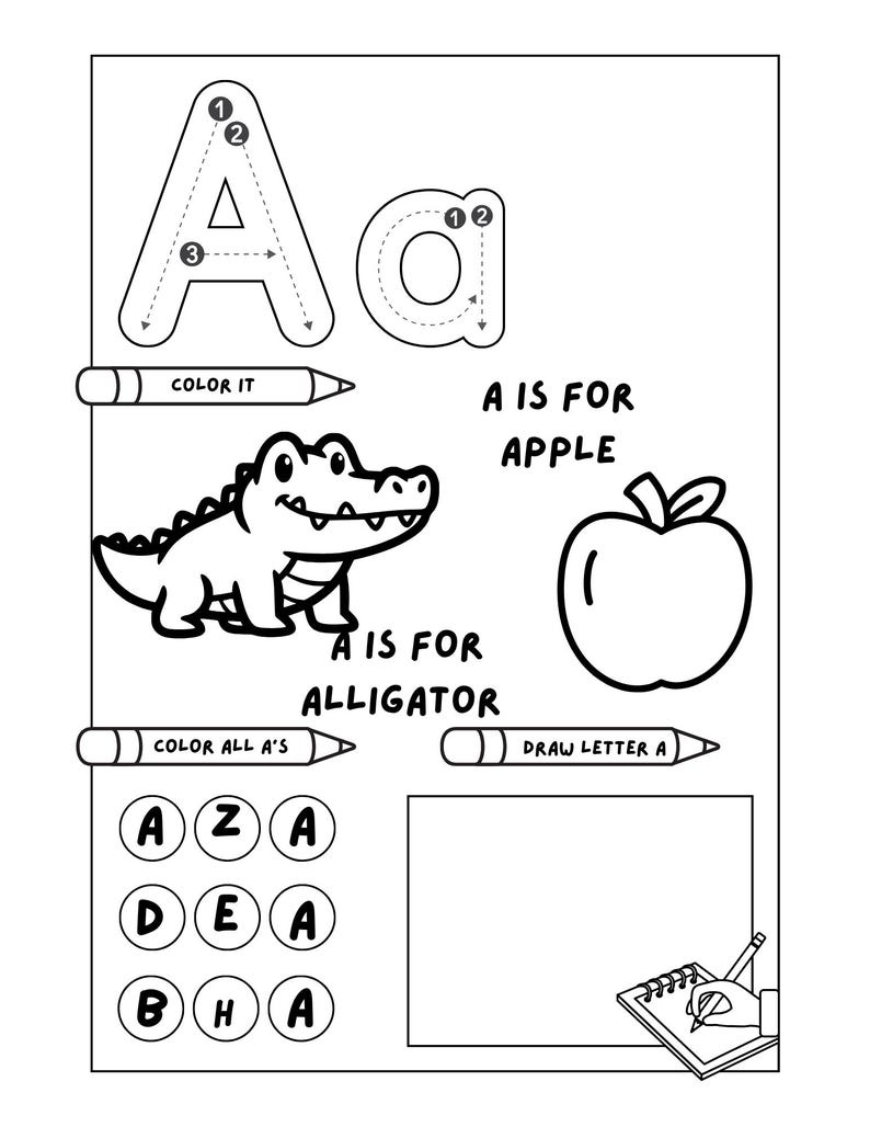 Preschool Learning Workbook | Letters, Numbers, Shapes, Fine Motor ...