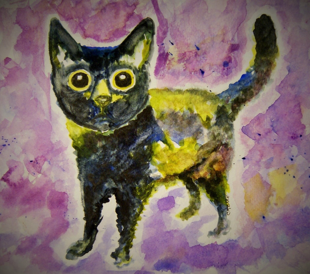 Sherman, Cat Pack Rescue Series, Original Watercolor. Free World Ship ...