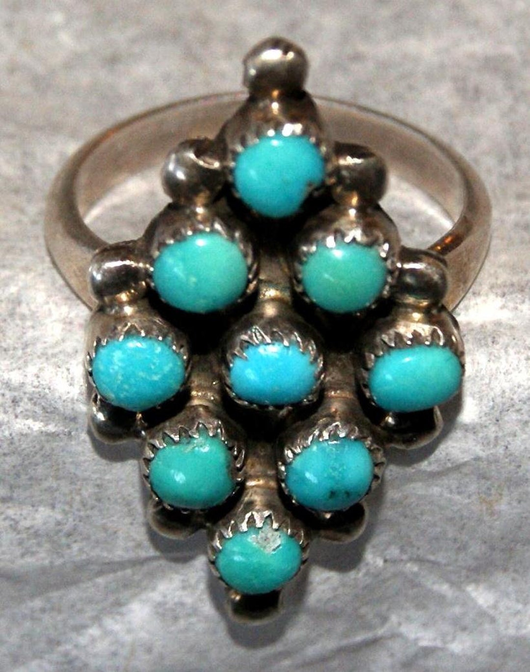Vintage Pawn ZUNI Snake Eye Turquoise Ring 1978 - Free Worldwide Ship ...