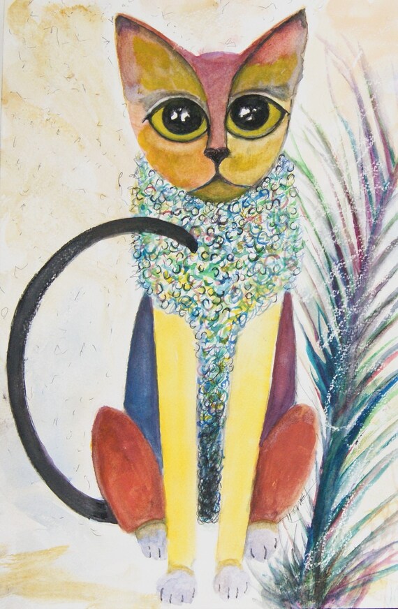 PELICAN. Cat Pack Rescue Series. Original Watercolor. Free - Etsy