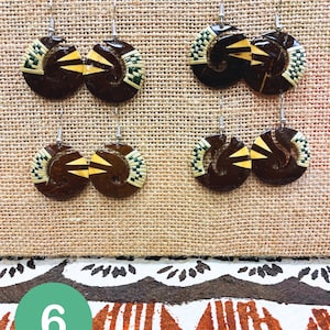 Samoan Coconut Shell Earrings (small) by Lauhala Trading - Etsy