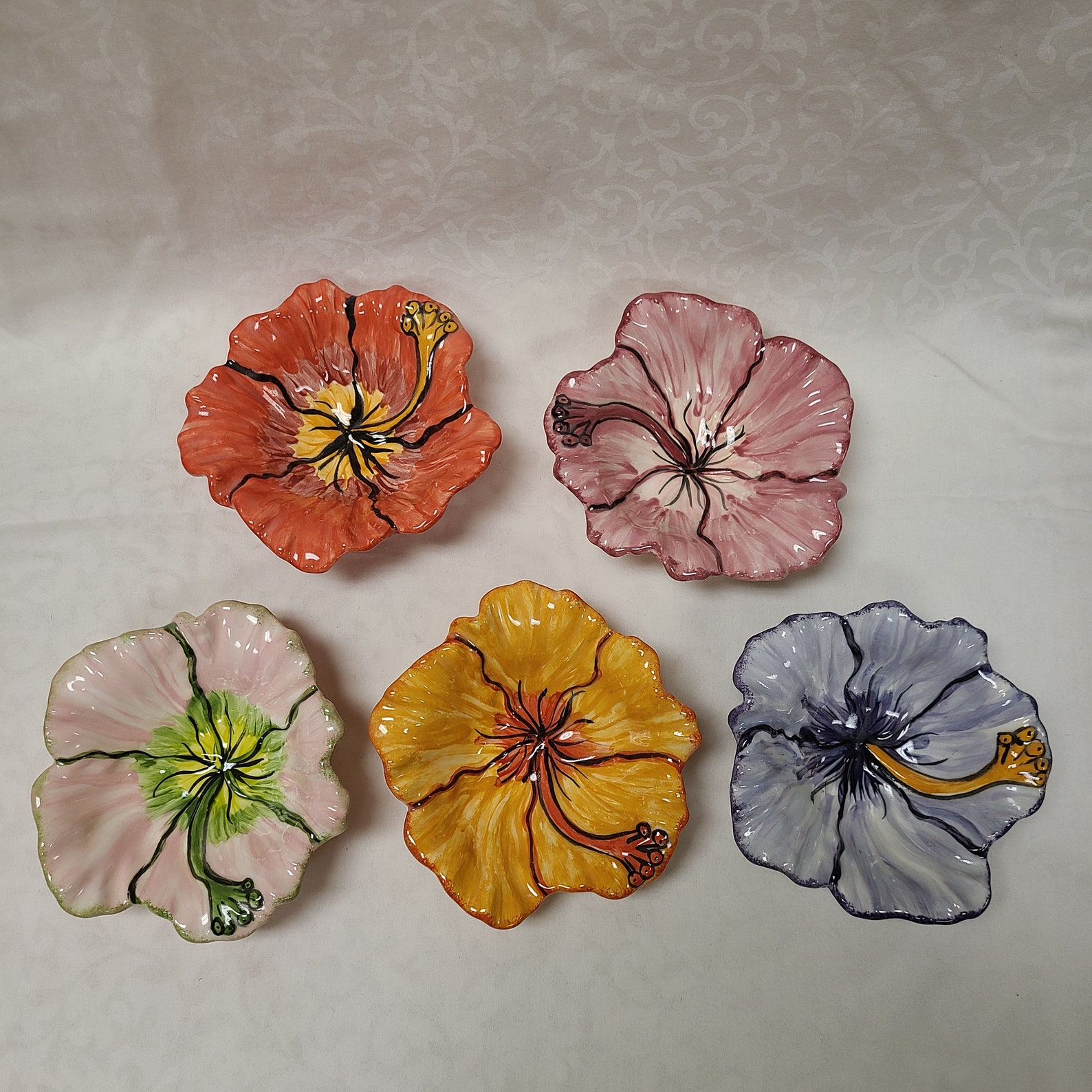 Made in Hawaii Hand Painted Ceramic Flower Dish by Lauhala - Etsy