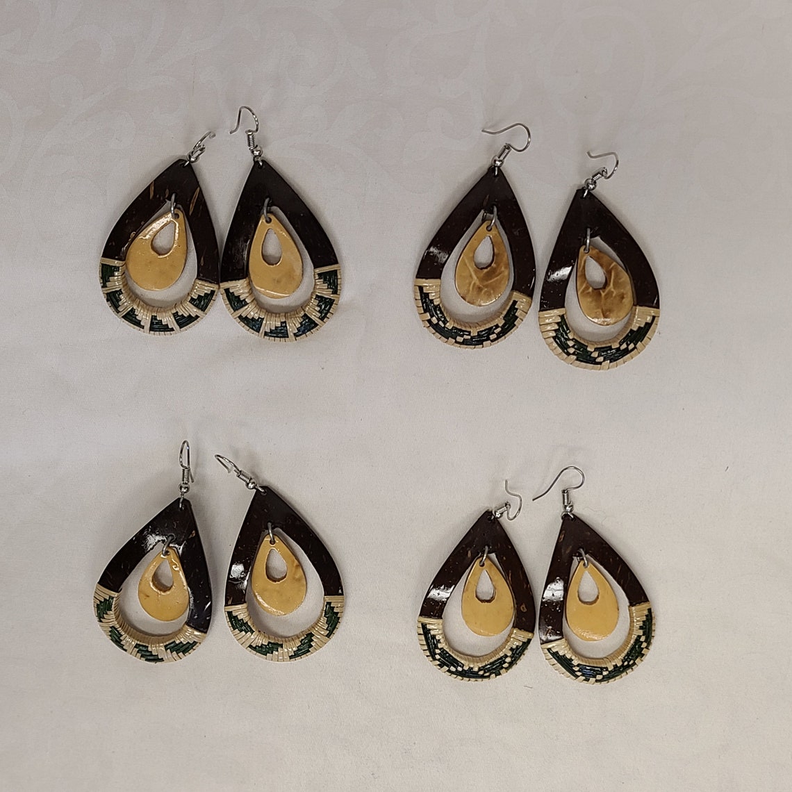 Samoan Coconut Shell Earrings (medium) by Lauhala Trading - Etsy