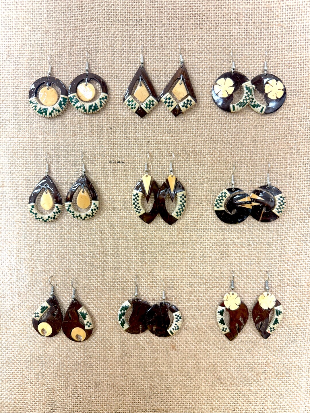 Samoan Coconut Shell Earrings (small) by Lauhala Trading - Etsy