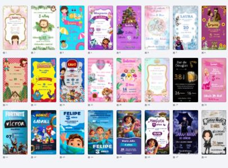 3000+ Animated Invitation Templates Birthday Baby Shower Party Digital ...