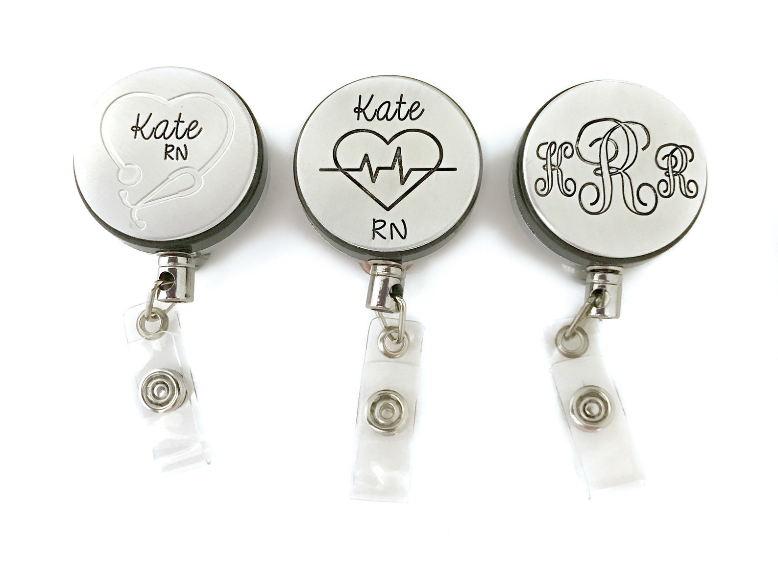 Personalized Retractable ID Badge Holder RN Medical MA Rt - Etsy