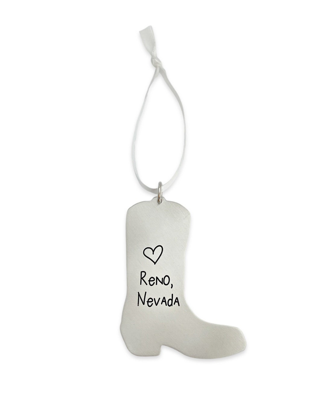 Reno, Nevada Boot Ornament Engraved Hand Stamped Jewelry - Etsy
