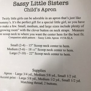 Sassy Little Sisters Apron Pattern - Etsy