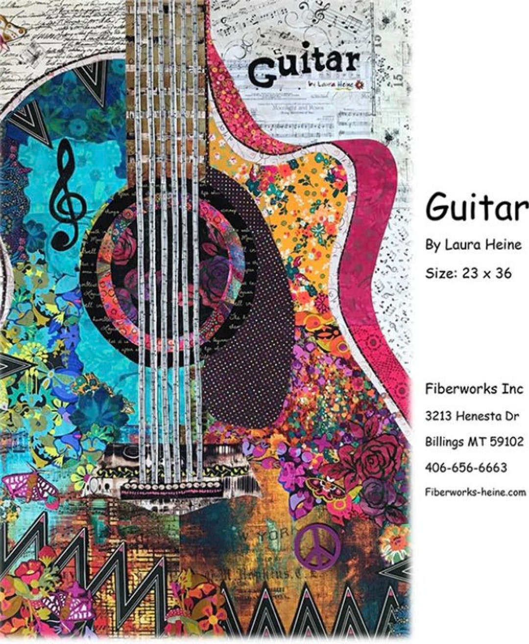 Guitar—collage Quilting - Etsy