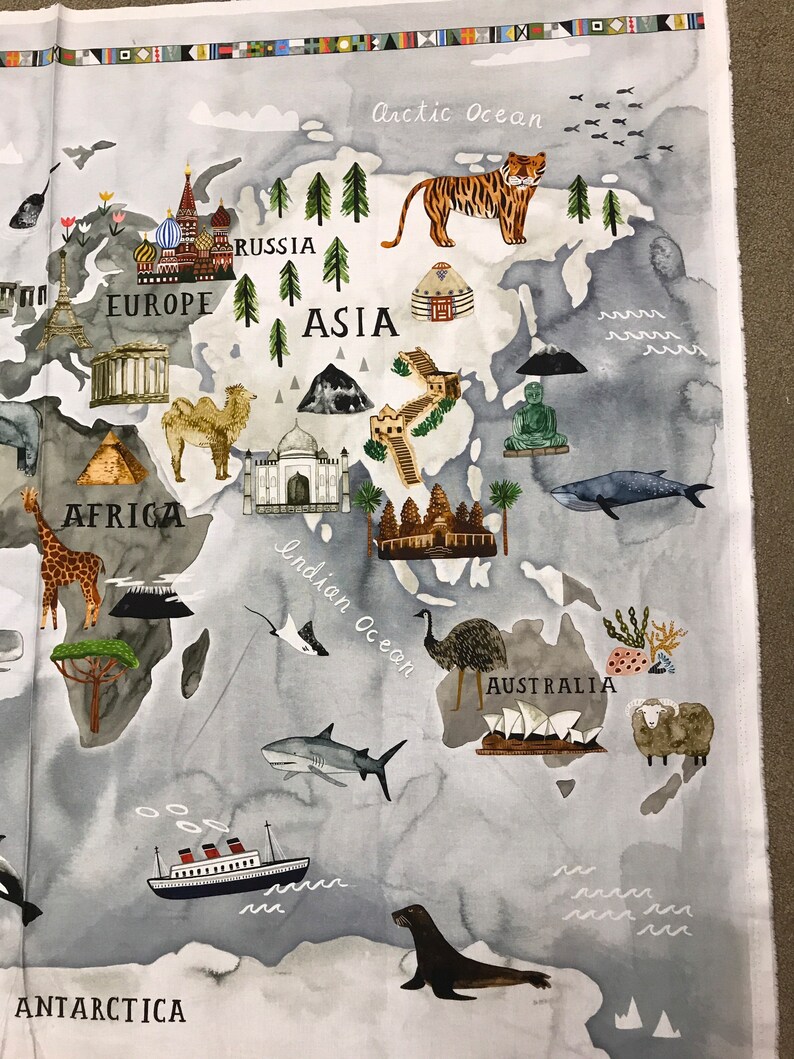 Around the World Map Panel - Etsy
