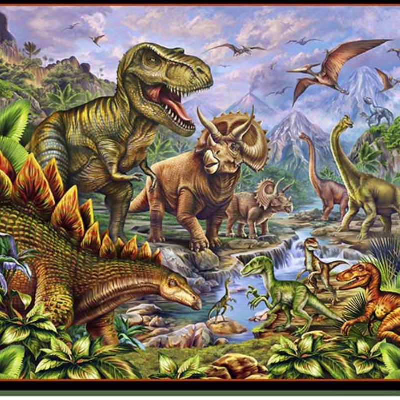 Dinosaur Quilt Panel - Etsy