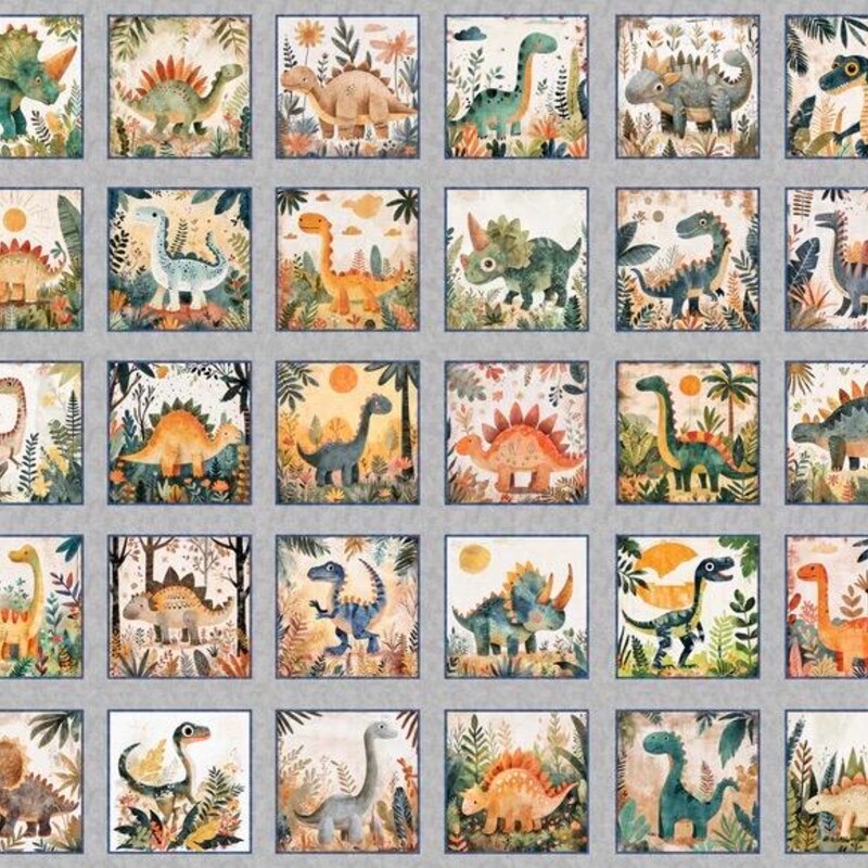 Dinosaur Quilt Panel - Etsy