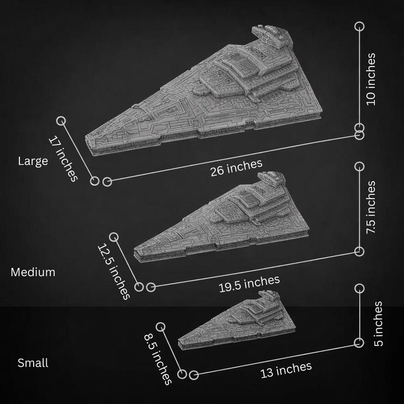Imperial Star Destroyer Model 3D Printed | Sci-fi Display Ship ...
