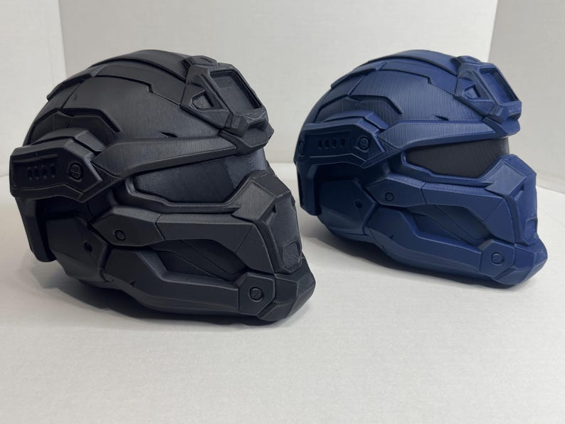 Black Tactical 3D Printed Helmet | Sci-fi Military Ops Prop | Master ...