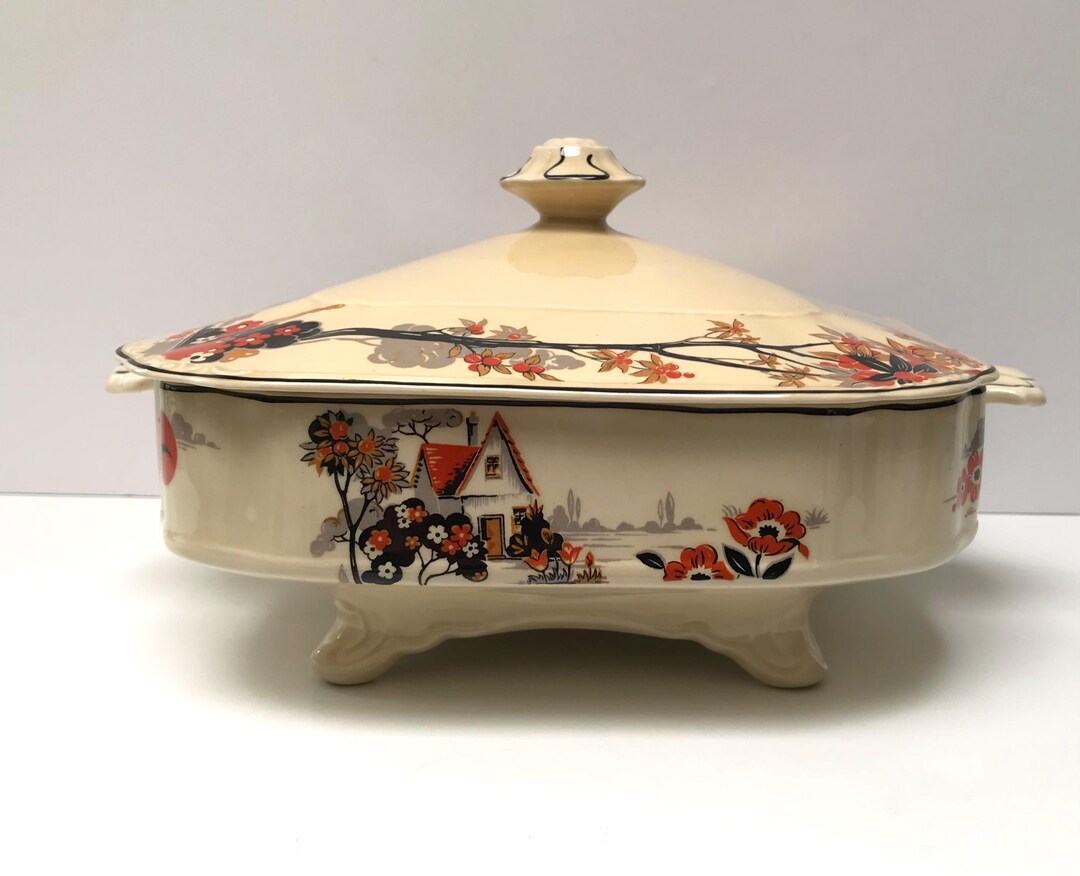 Vintage J&G Meakin Covered Serving Dish With Handles - Etsy