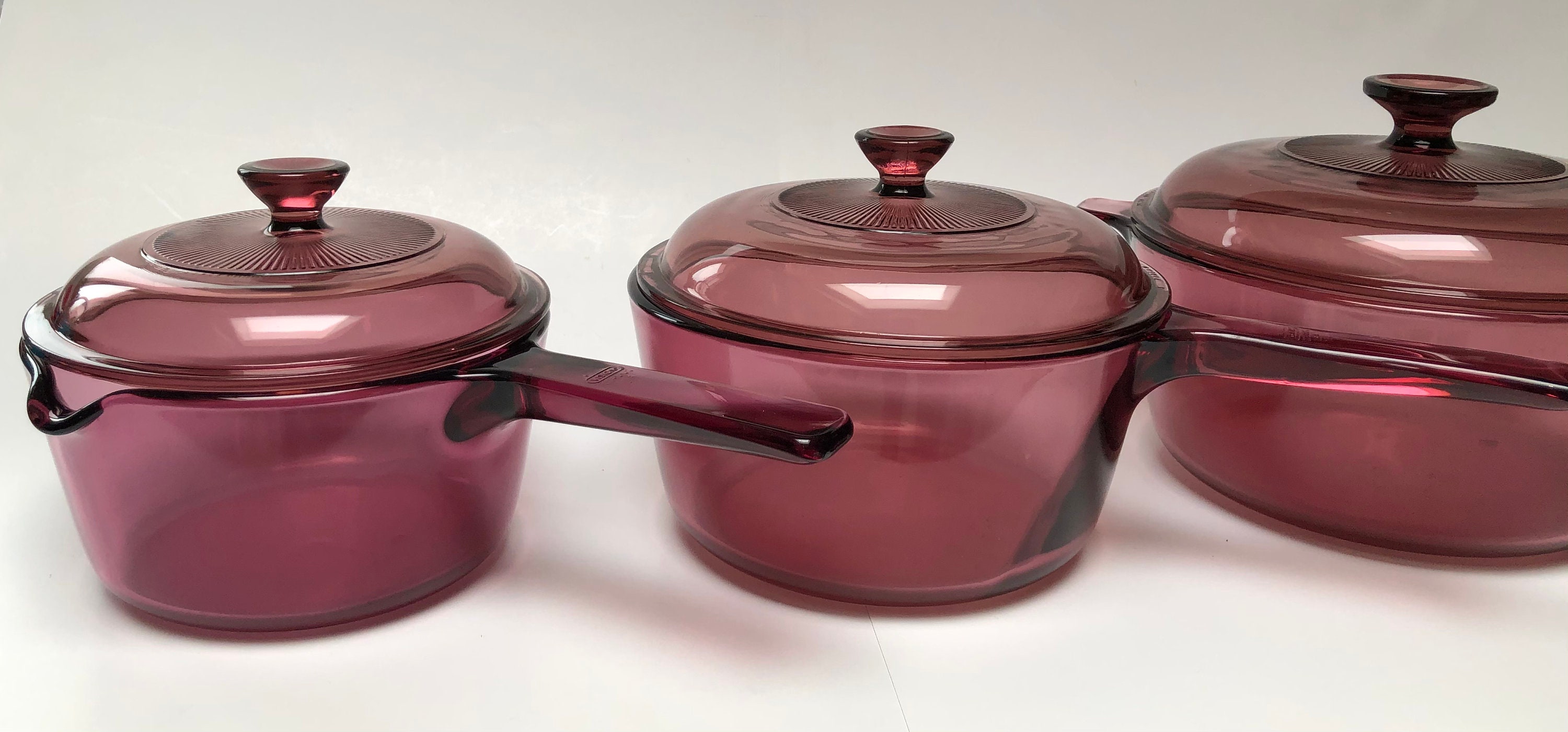 Vintage Cranberry Glass Pyrex Vision Corning Ware Set - Etsy UK