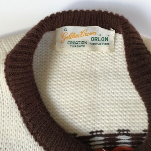 Vintage Golden Crown in Orlon Creation/acrylic Fibre Sweater/cardigan ...