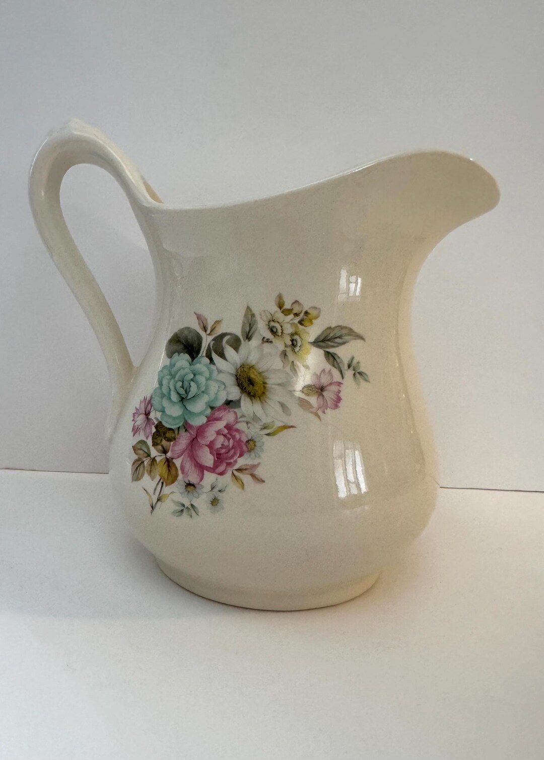 Vintage Ceramic Floral Pitcher,crown Devon,s.fielding & Co Ltd,england ...