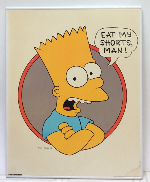 Bart Simpson Framed Picture/1990 Twentieth Century Fox Film | Etsy