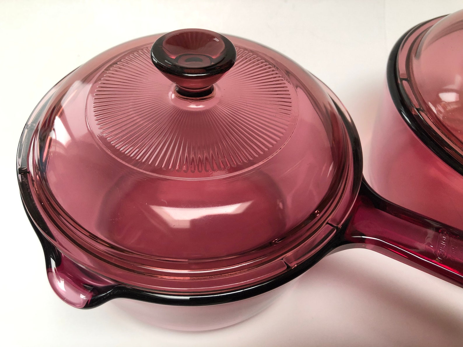 Vintage cranberry glass Pyrex Vision Corning ware set | Etsy