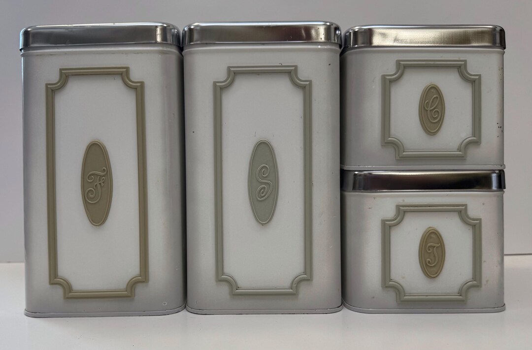 Vintage Stackable Canister Set,vintage Kitchen Canisters - Etsy