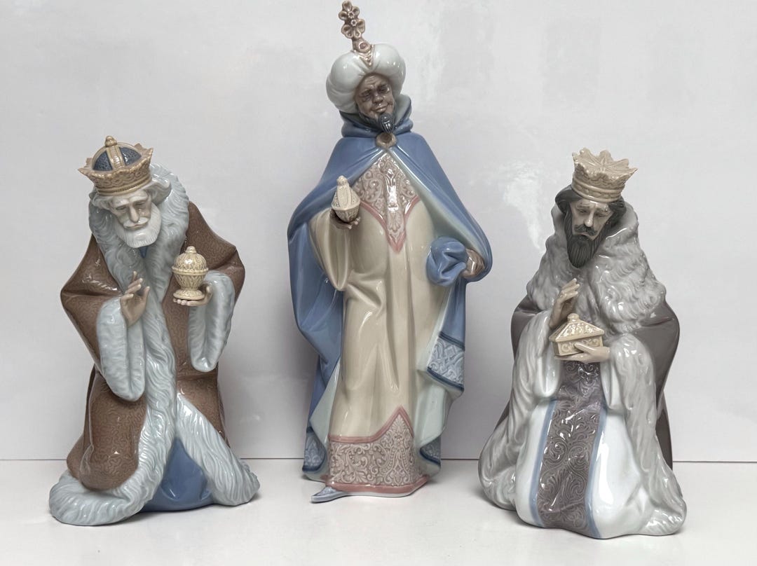 Lladro Three Wise Men,porcelain Nativity Figures,three Kings #5479 ...