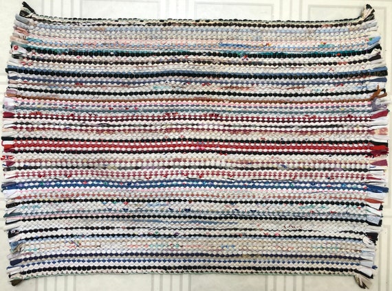 Vintage Multicolour Rag Rug - Etsy