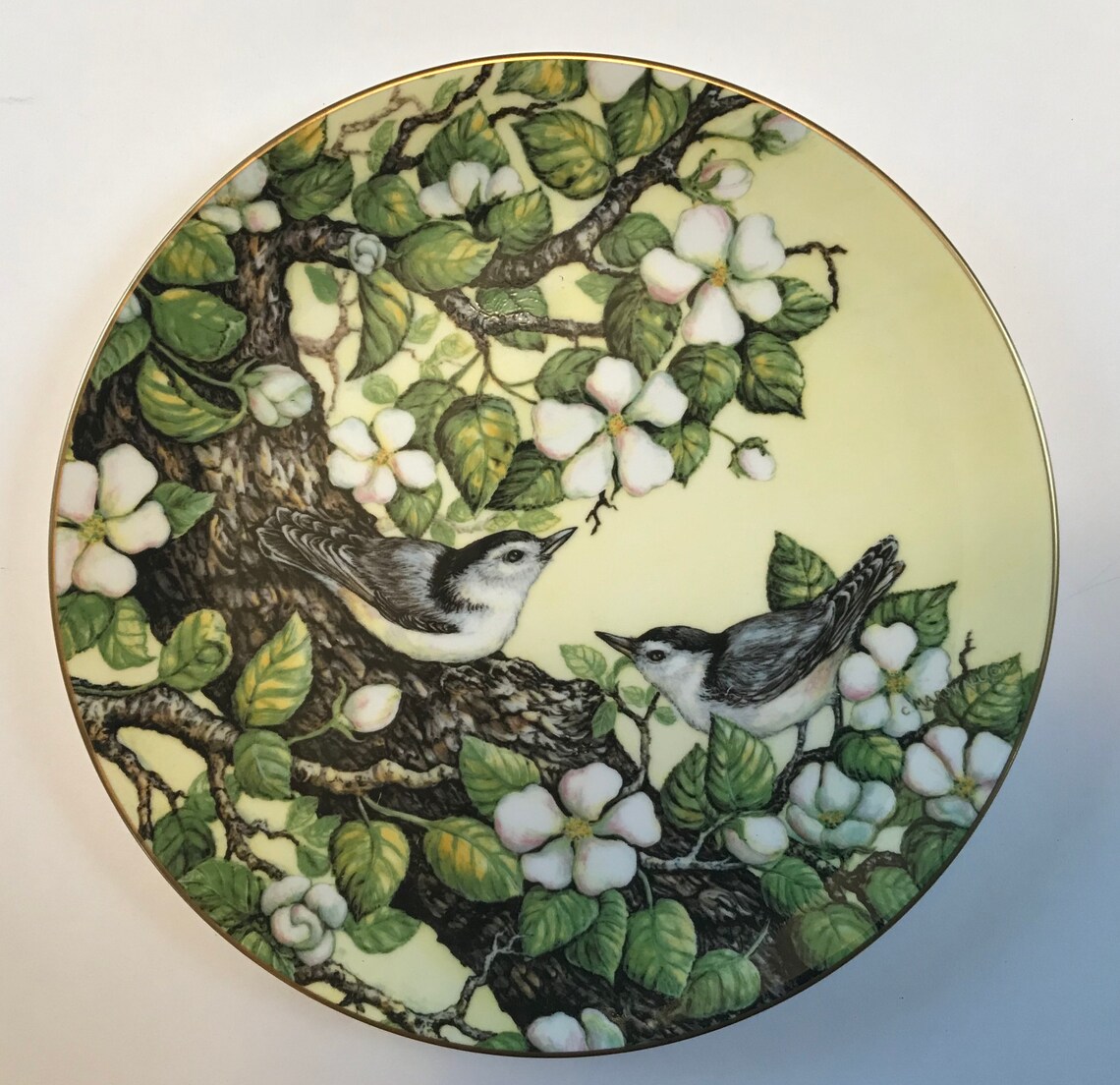 Christine Marshall Collectors Plate/white Breasted Nuthatches/signed by ...