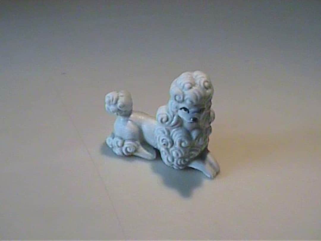 Vintage 1960's Miniature Bone China Lying White Poodle - Etsy