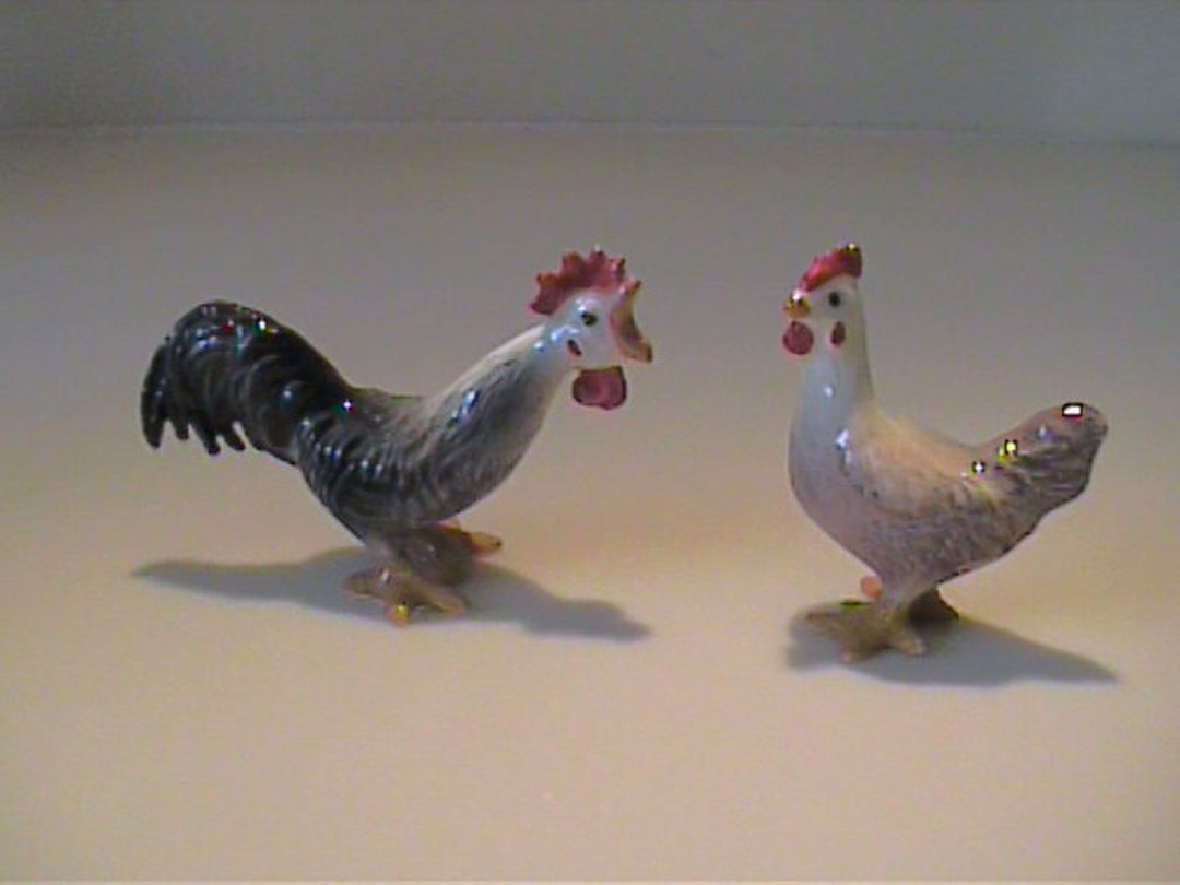 Vintage Miniature Hagen Renaker Leghorn Rooster and Hen - Etsy