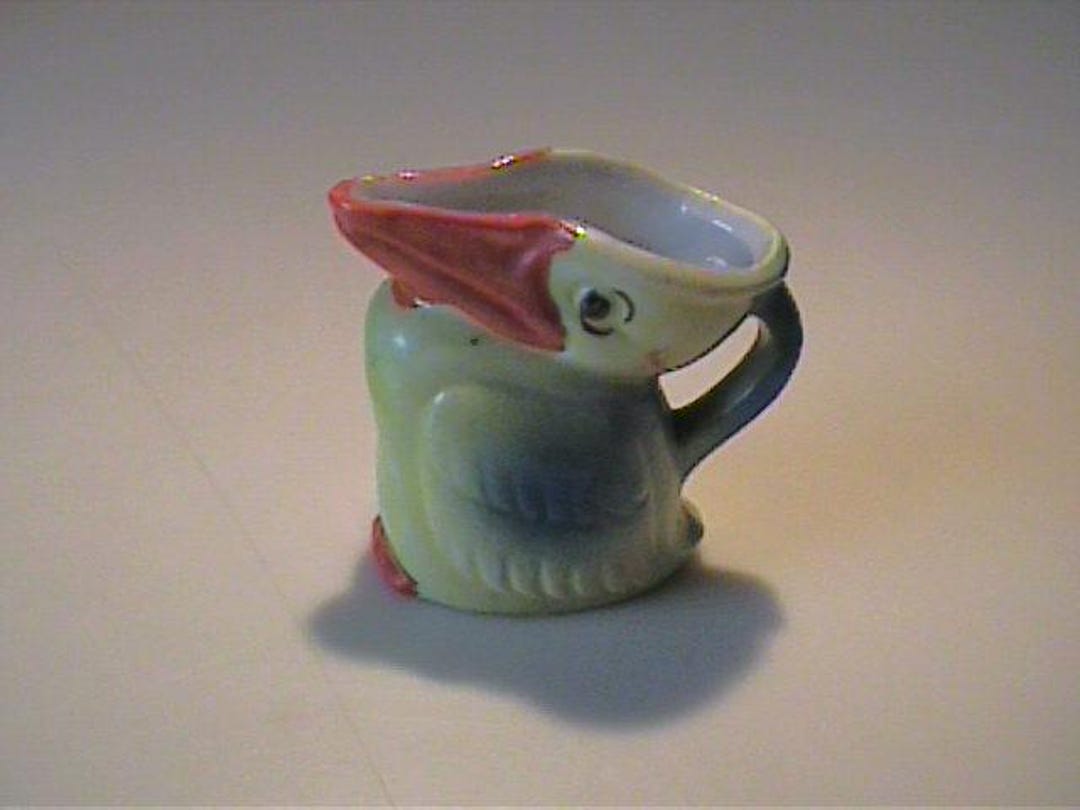 Vintage 1950's Miniature Ceramic Pelican Bird Pitcher or Creamer Japan ...
