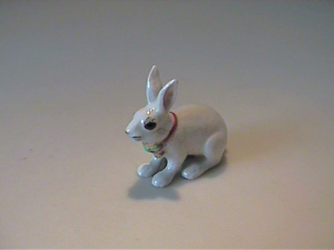 Vintage Miniature Bone China White Jack Rabbit With Bow Tie - Etsy