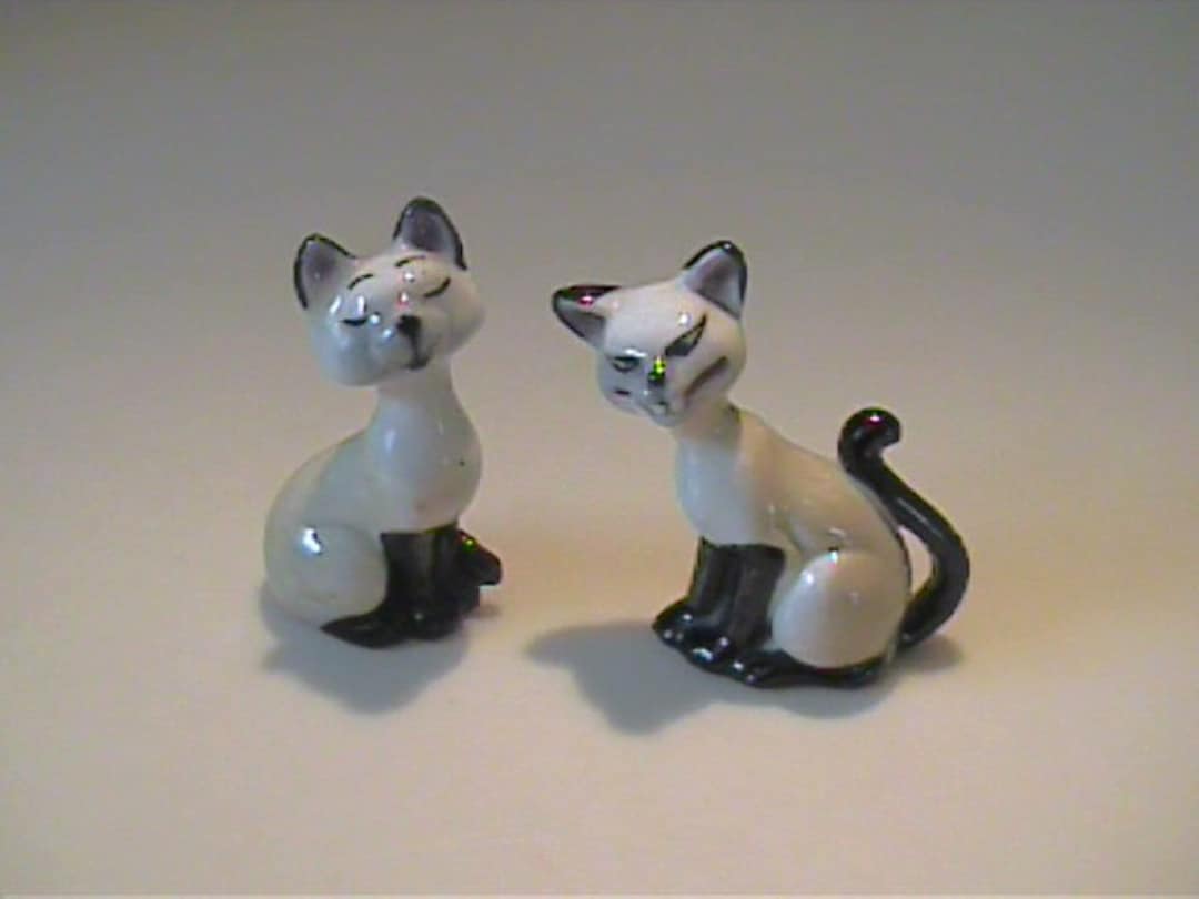 Vintage 1950's Miniature Wade England Bone China Si and Am Siamese Cats ...