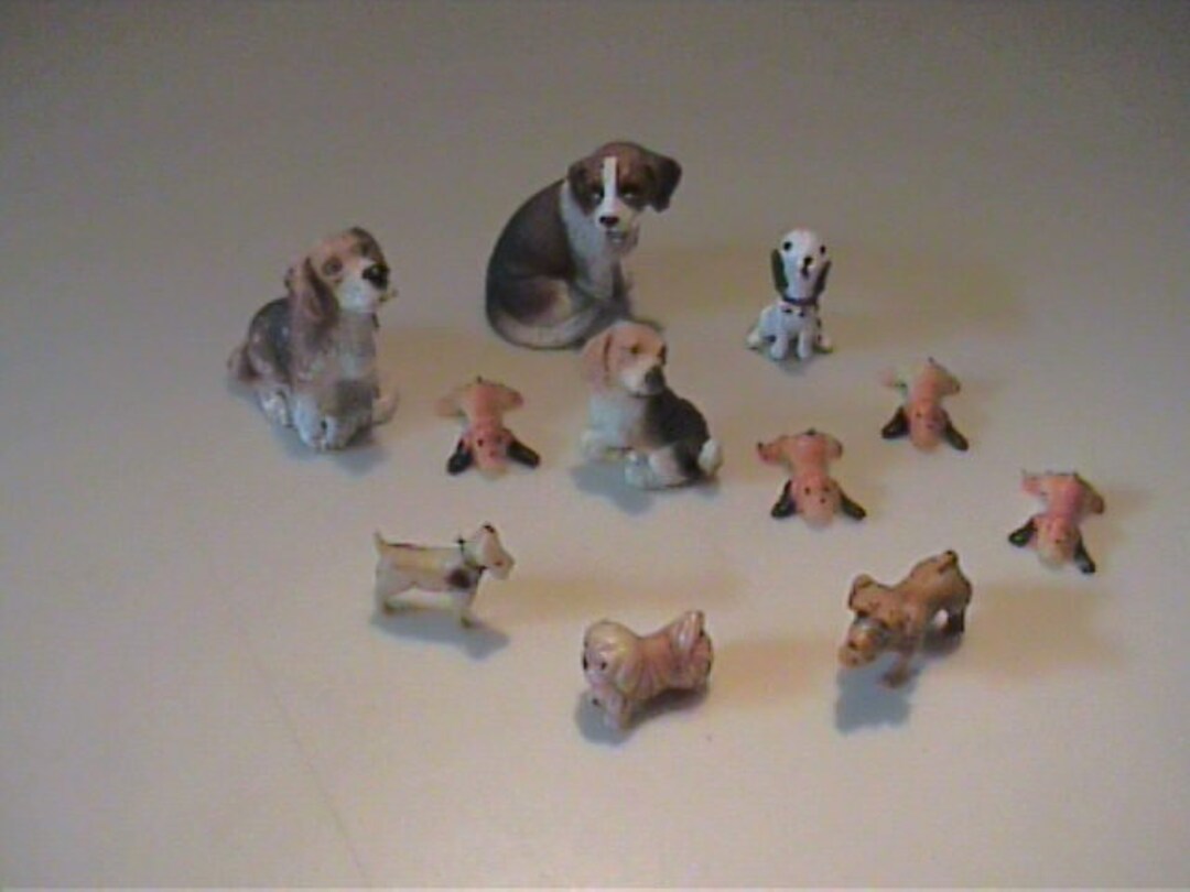 Lot of Vintage 1960's Miniature Plastic Dogs and Puppies Toys or ...