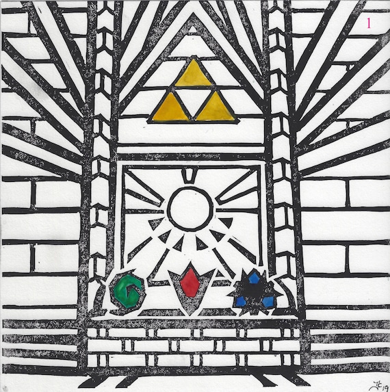 Temple of Time Legend of Zelda Block Print | Etsy