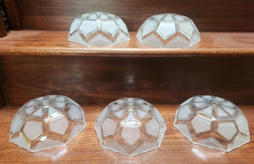 Geodesic, Art Deco, Etched & Frosted Ceiling Light Shades 5 Available 8 ...