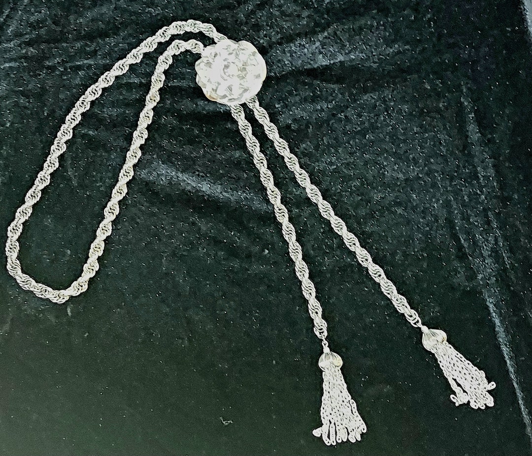 Vintage PAT.PEND. Silver Tone Metal Double Rolo Link Chain With ...