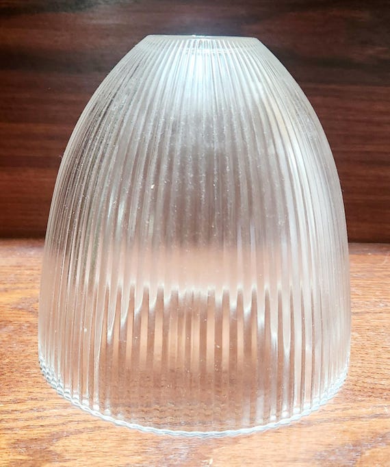 Vintage Clear Ribbed Glass Lamp Shade