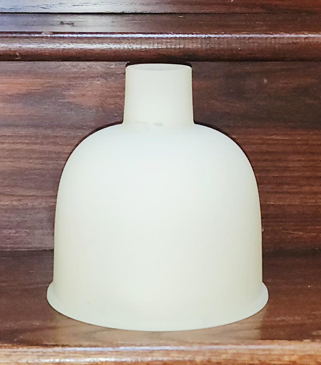 Large White Glass Dome Shade W Lip 7.375" Bottom Opening, 2.25" Fitter ...
