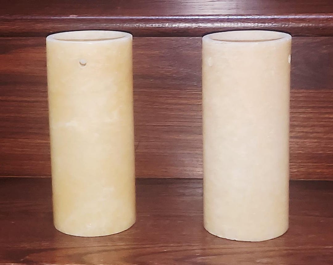 Faux Alabaster Cylinder Shades, TWO Available 3.5