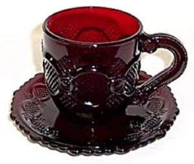 Avon Cape Cod Ruby Red Dishes - Plates, Mugs, Bowls, Serving Pieces ...