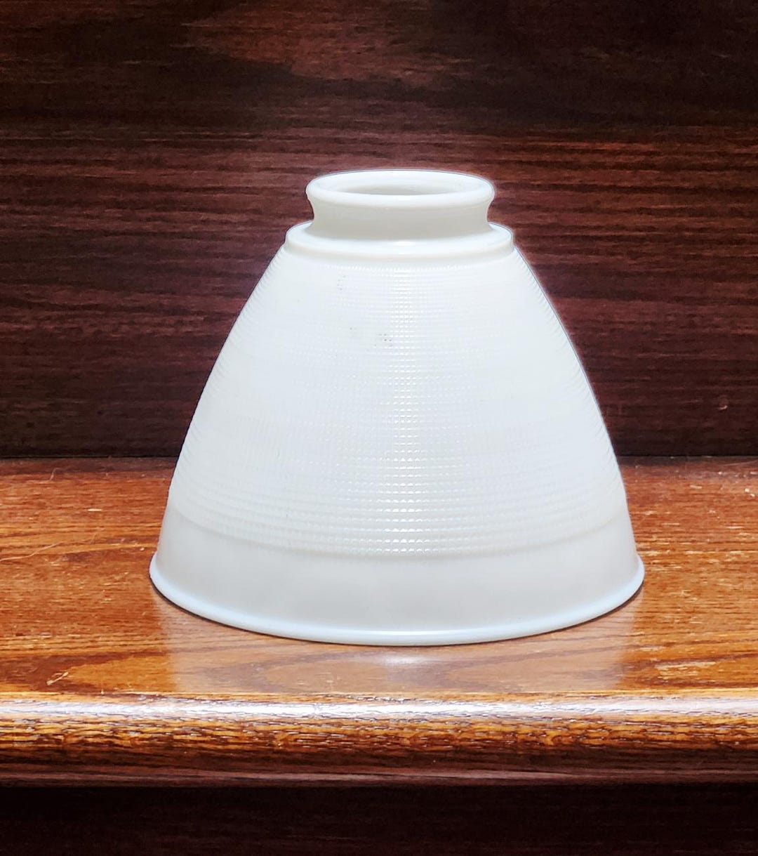 Vintage White Glass Shade With Waffle Pattern 6" Diameter, 4.75" Tall ...