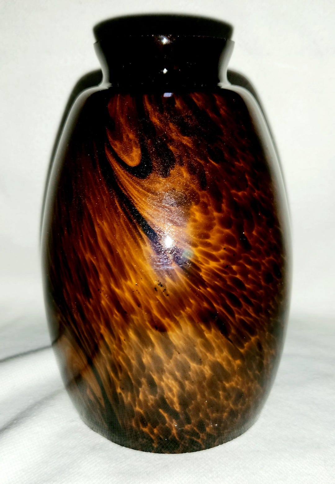 Cased Glass Lamp Shade Tortoise Shell Brown Over White for Pendant ...