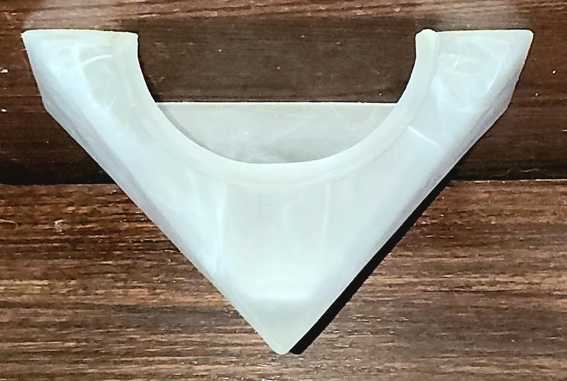 Triangular, Frosted Glass, Sconce Shade in Faux Alabaster Finish 8 ...