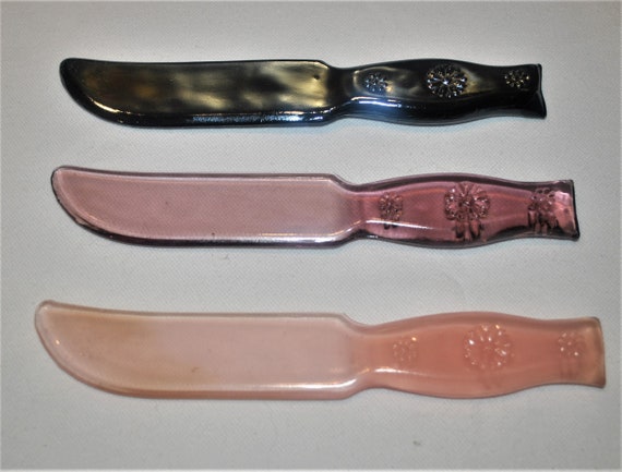 Vintage Glass Knife Vintage Uranium Glass Knife | Fruit And Cake Knife