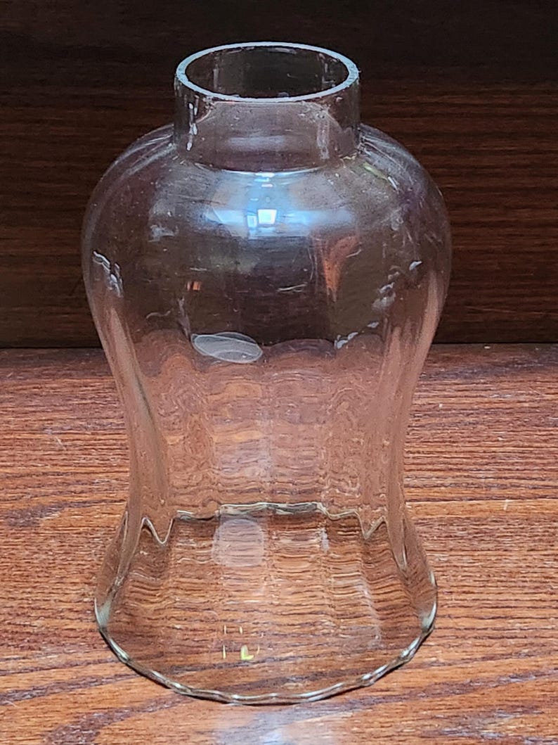 Vintage, Clear, Fluted Glass 7.25 Tall Hurricane Chimney, for Candle ...